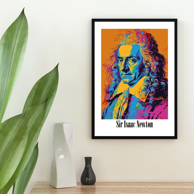 Sir Isaac Newton Poster Pop Art, Digital Prints, Instant Download ...