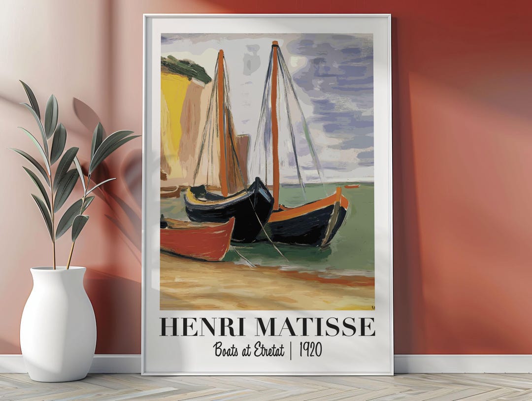 Henri Matisse Boats at Etretat Art Print, Modern Matisse-inspired ...