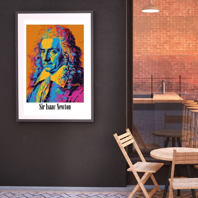 Sir Isaac Newton Poster Pop Art, Digital Prints, Instant Download ...