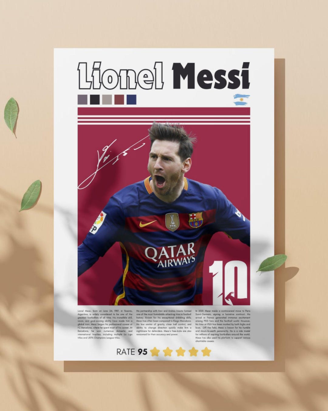 Lionel Messi Poster, Lionel Messi Print, Football Player Poster, Soccer ...