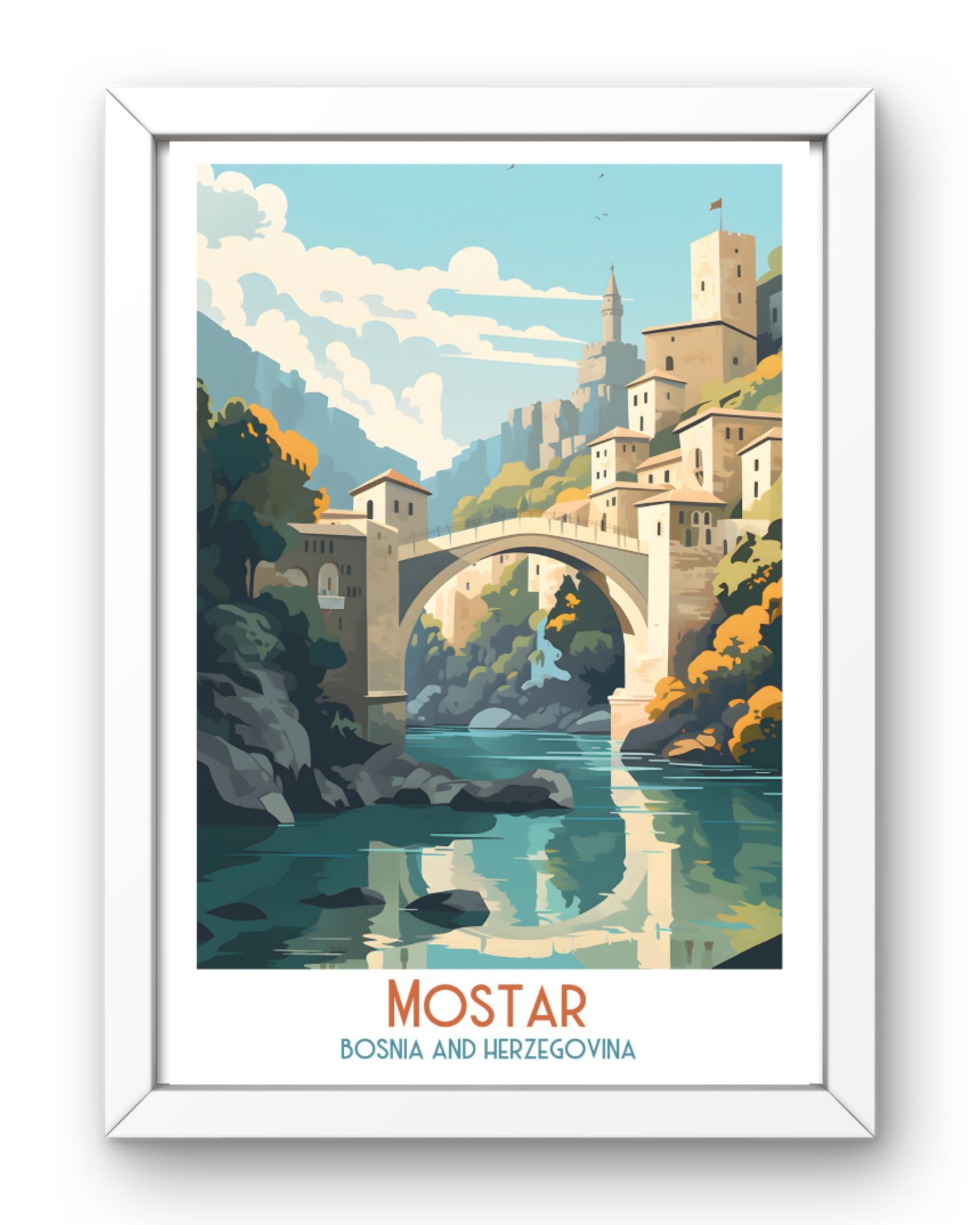Mostar Bosnia and Herzegovina Travel Print, Mostar Bosnia Travel Gift ...