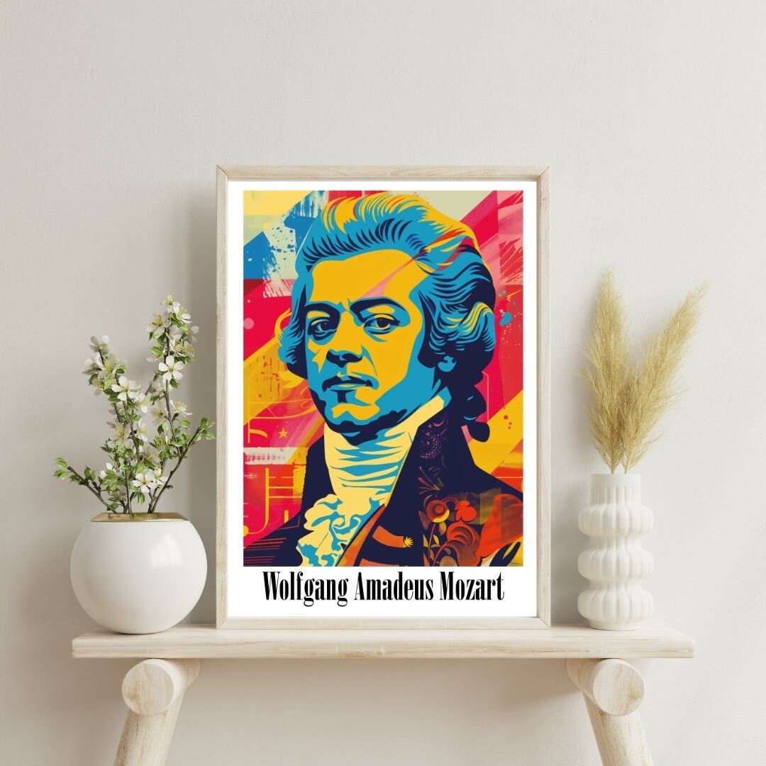 Wolfgang Amadeus Mozart Poster Pop Art, Digital Prints, Instant ...