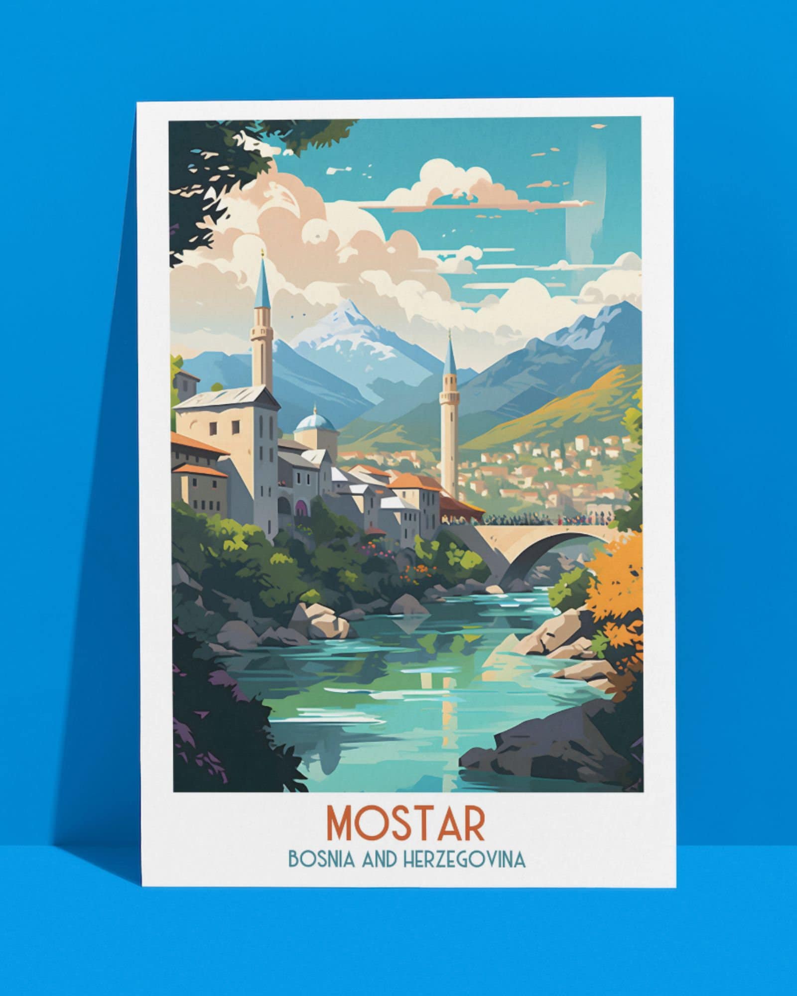 Mostar Bosnia and Herzegovina Travel Print, Mostar Bosnia Travel Gift ...
