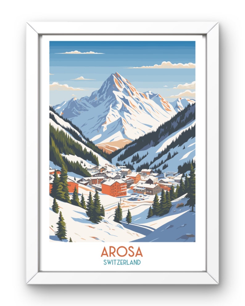 Arosa Switzerland Travel Print, Arosa Switzerland Travel Gift ...