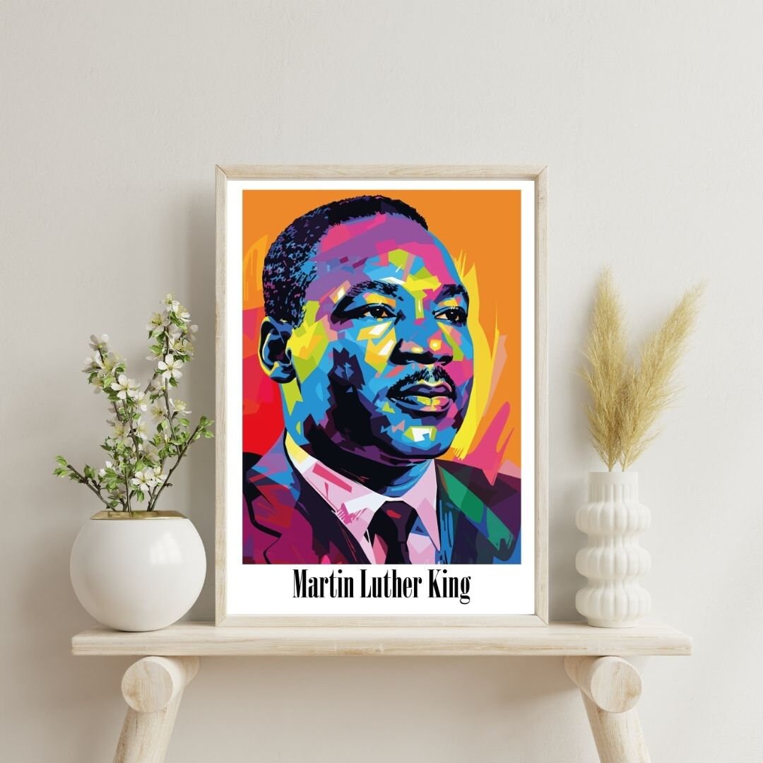 Martin Luther King Poster Pop Art, Digital Prints, Instant Download, Hippie Art, Home Decor ...
