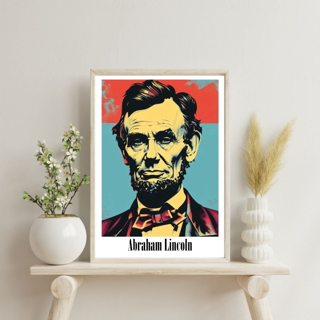 Abraham Lincoln Poster Pop Art, Digital Prints, Instant Download ...