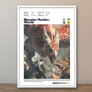 Monster Hunter World Poster, Monster Game Gift, Video Game Poster ...