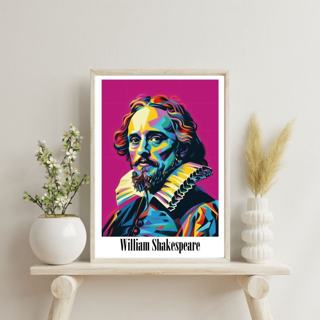 William Shakespeare Poster Pop Art, Digital Prints, Instant Download ...
