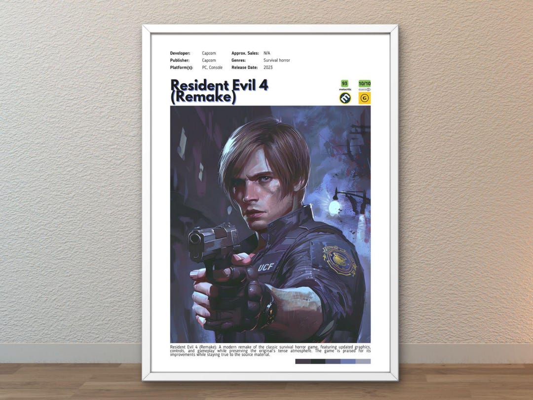 Resident Evil 4 Poster, Resident Evil 4 Game Gift, Video Game Poster ...