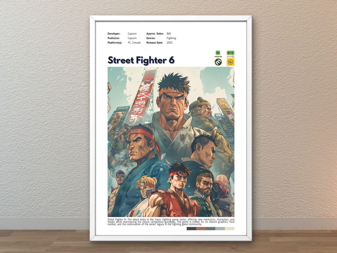 Street Fighter 6 Poster, Street Fighter Game Gift, Video Game Poster ...