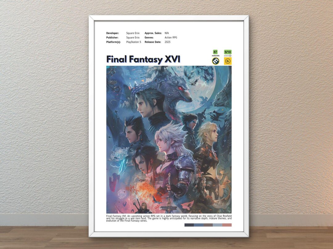 Final Fantasy XVI Poster, Final Fantasy Game Gift, Video Game Poster ...