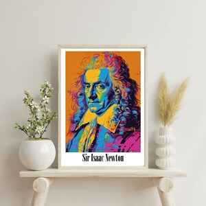 Sir Isaac Newton Poster Pop Art, Digital Prints, Instant Download ...