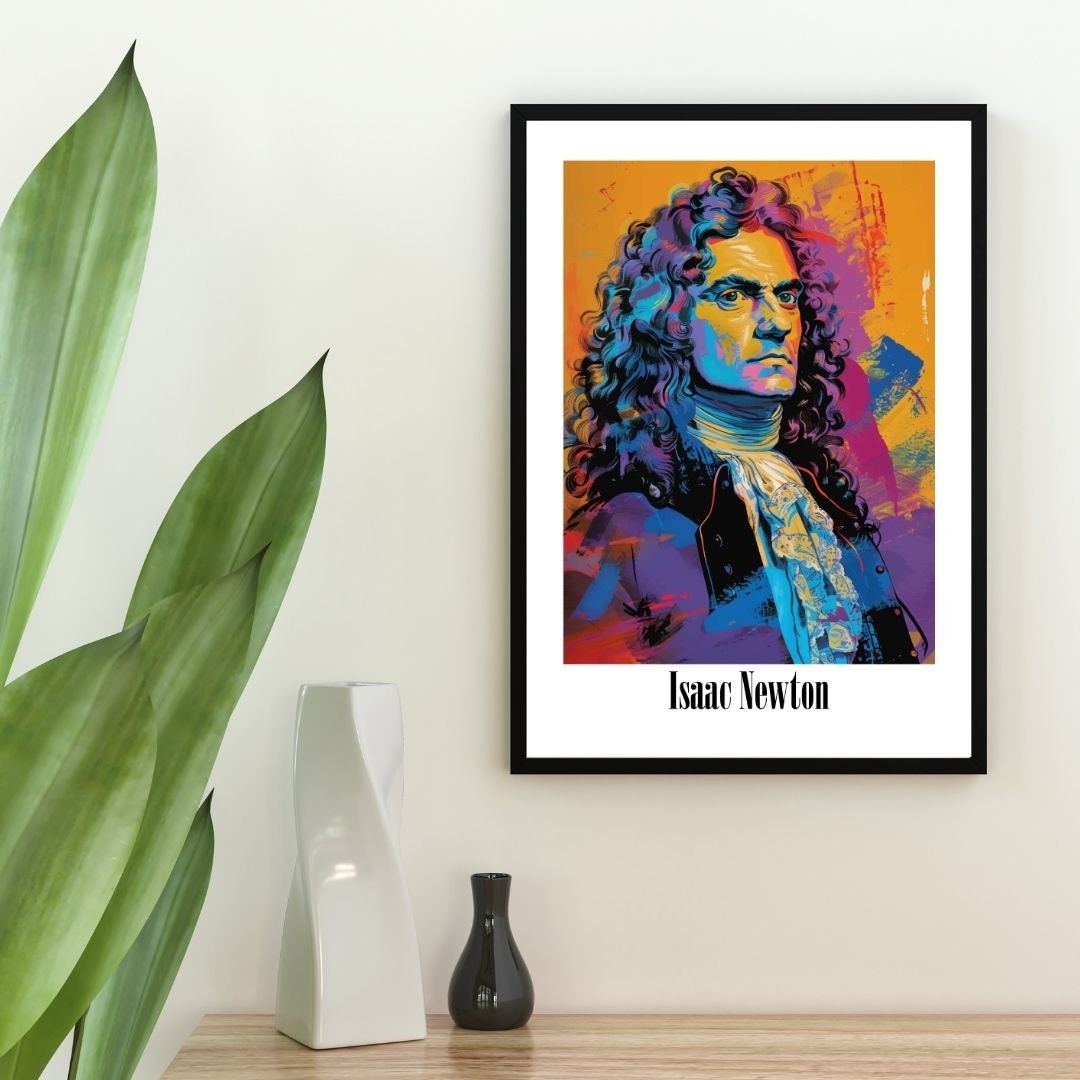 Isaac Newton Poster Pop Art, Digital Prints, Instant Download, Hippie ...