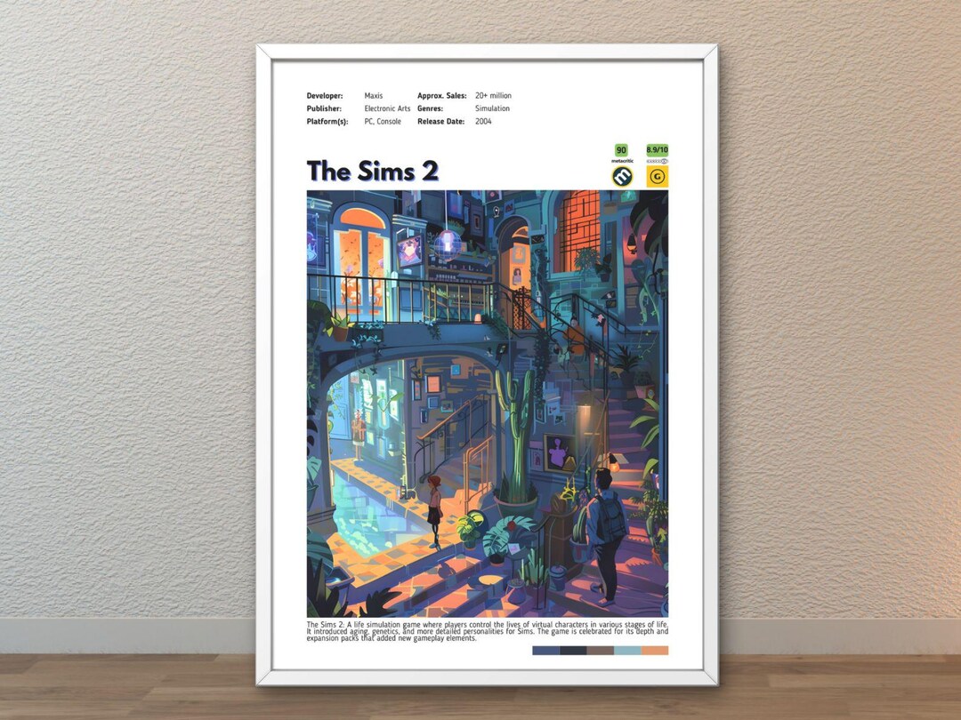 The Sims 2 Poster, the Sims 2 Game Gift, Video Game Poster, Minimalist ...
