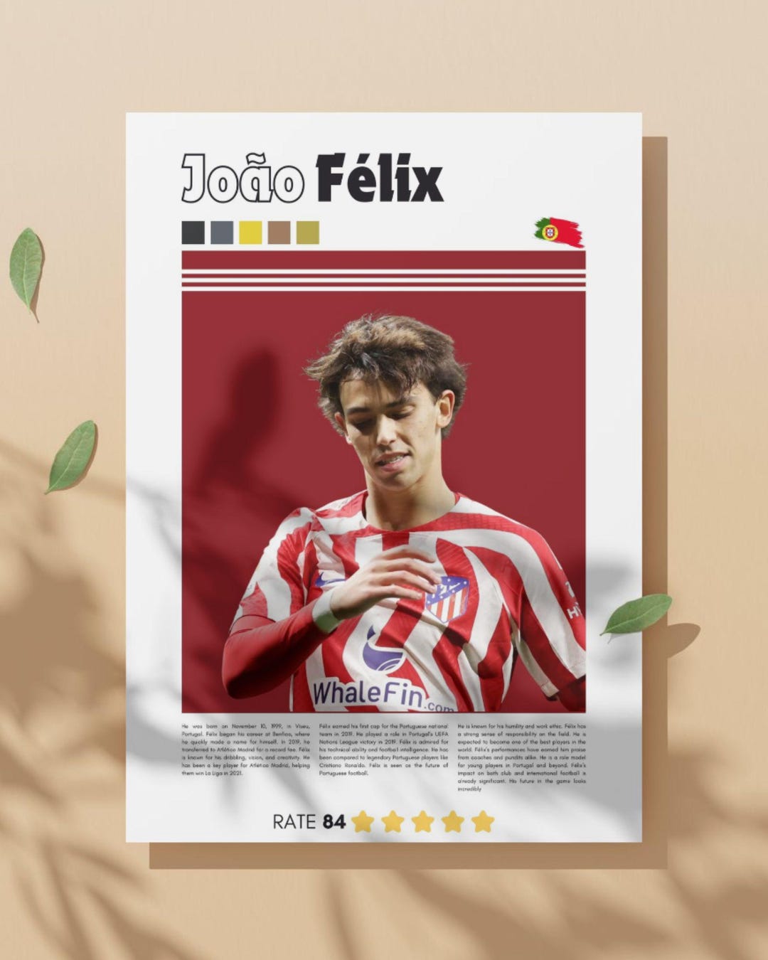 João Félix Poster, João Félix Print, Football Player Poster, Soccer ...