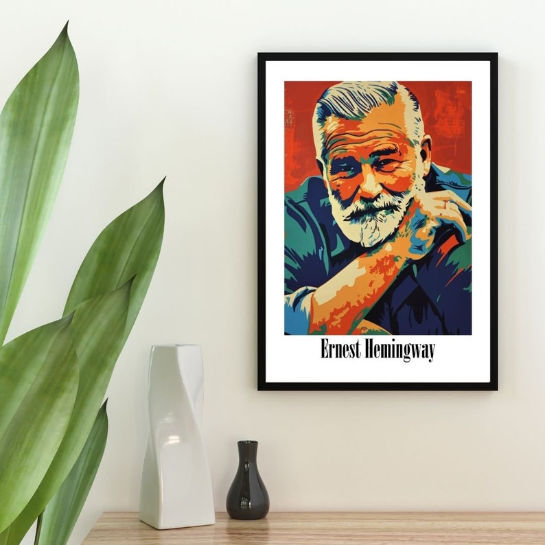 Ernest Hemingway Poster Pop Art, Digital Prints, Instant Download ...
