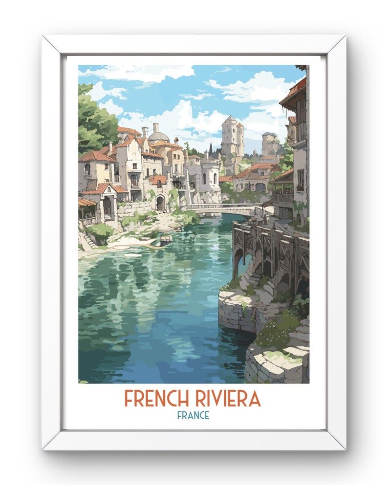 French Riviera France Travel Print, French Riviera Travel Gift ...