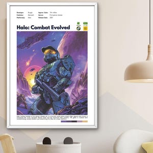 Halo Combat Evolved Poster, Halo Combat Game Gift, Video Game Poster ...
