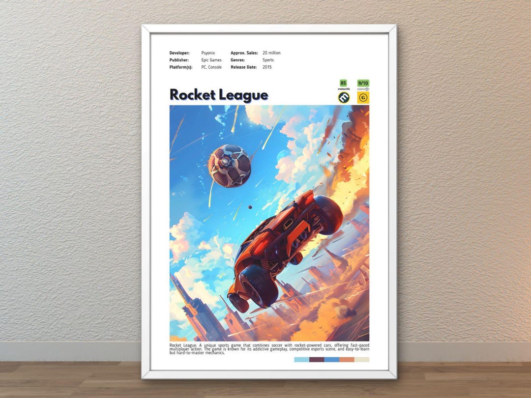 Rocket League Poster, Rocket League Game Gift, Video Game Poster ...