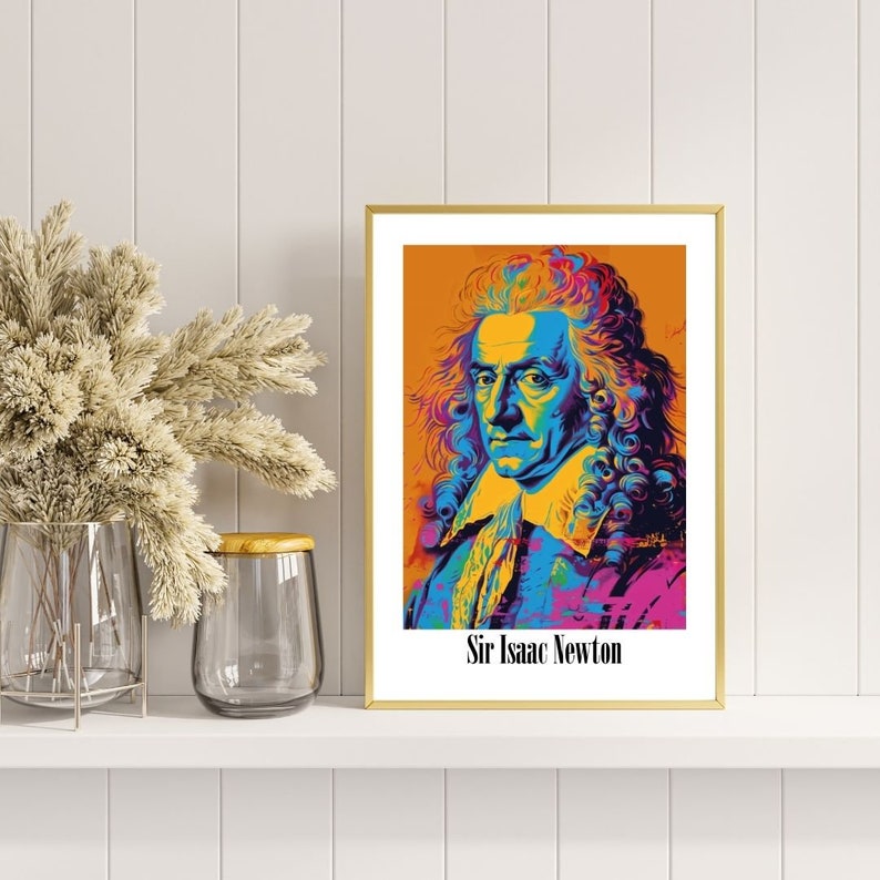 Sir Isaac Newton Poster Pop Art, Digital Prints, Instant Download ...