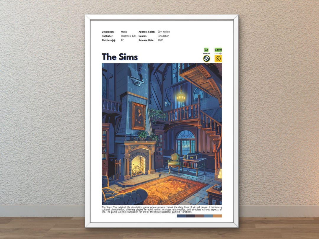 The Sims Poster, the Sims Game Gift, Video Game Poster, Minimalist Game ...