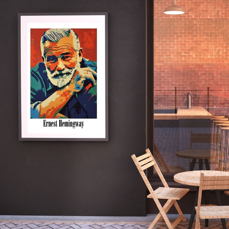 Ernest Hemingway Poster Pop Art, Digital Prints, Instant Download ...