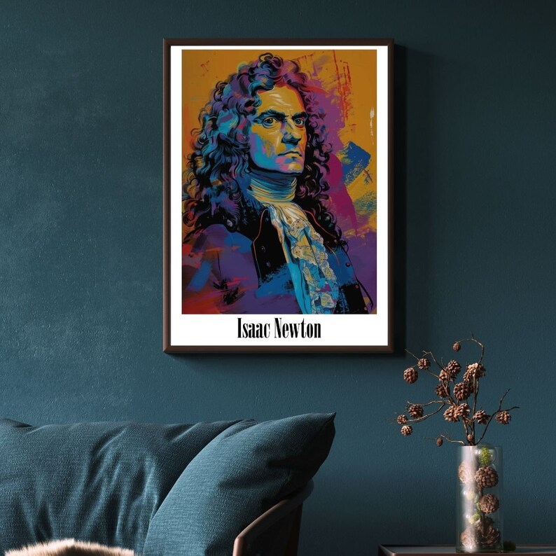 Isaac Newton Poster Pop Art, Digital Prints, Instant Download, Hippie ...