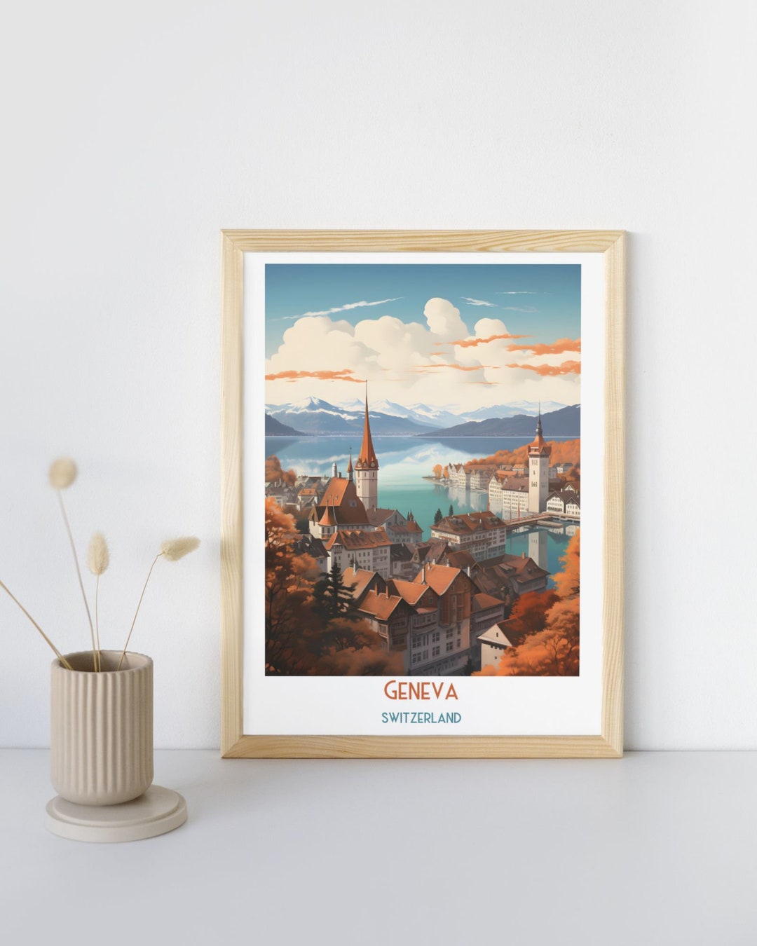 Geneva Switzerland Travel Print, Geneva Switzerland Travel Gift ...