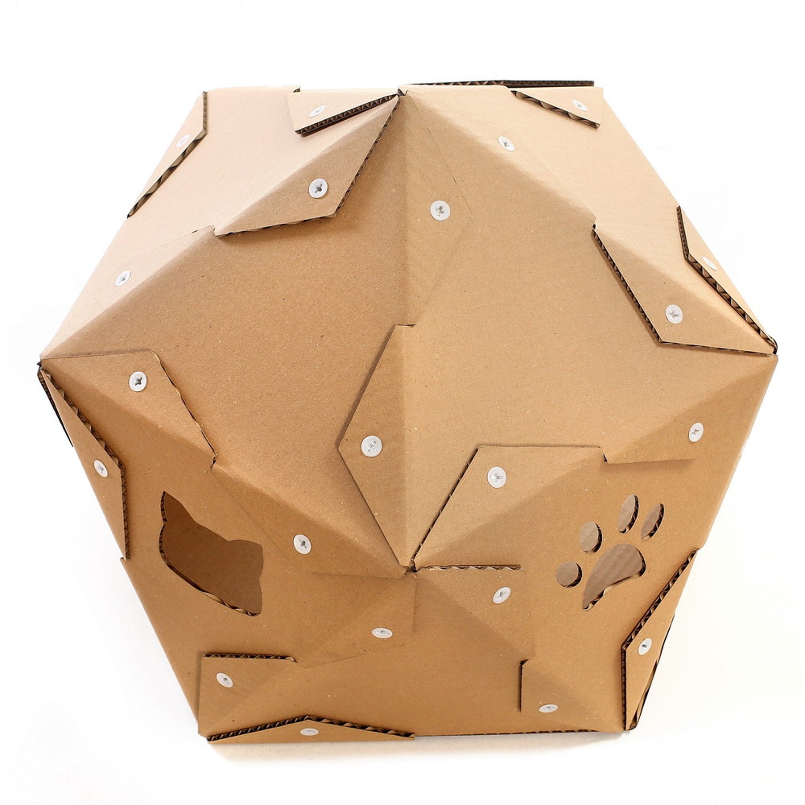 Pentagon Cardboard Cat House | Etsy