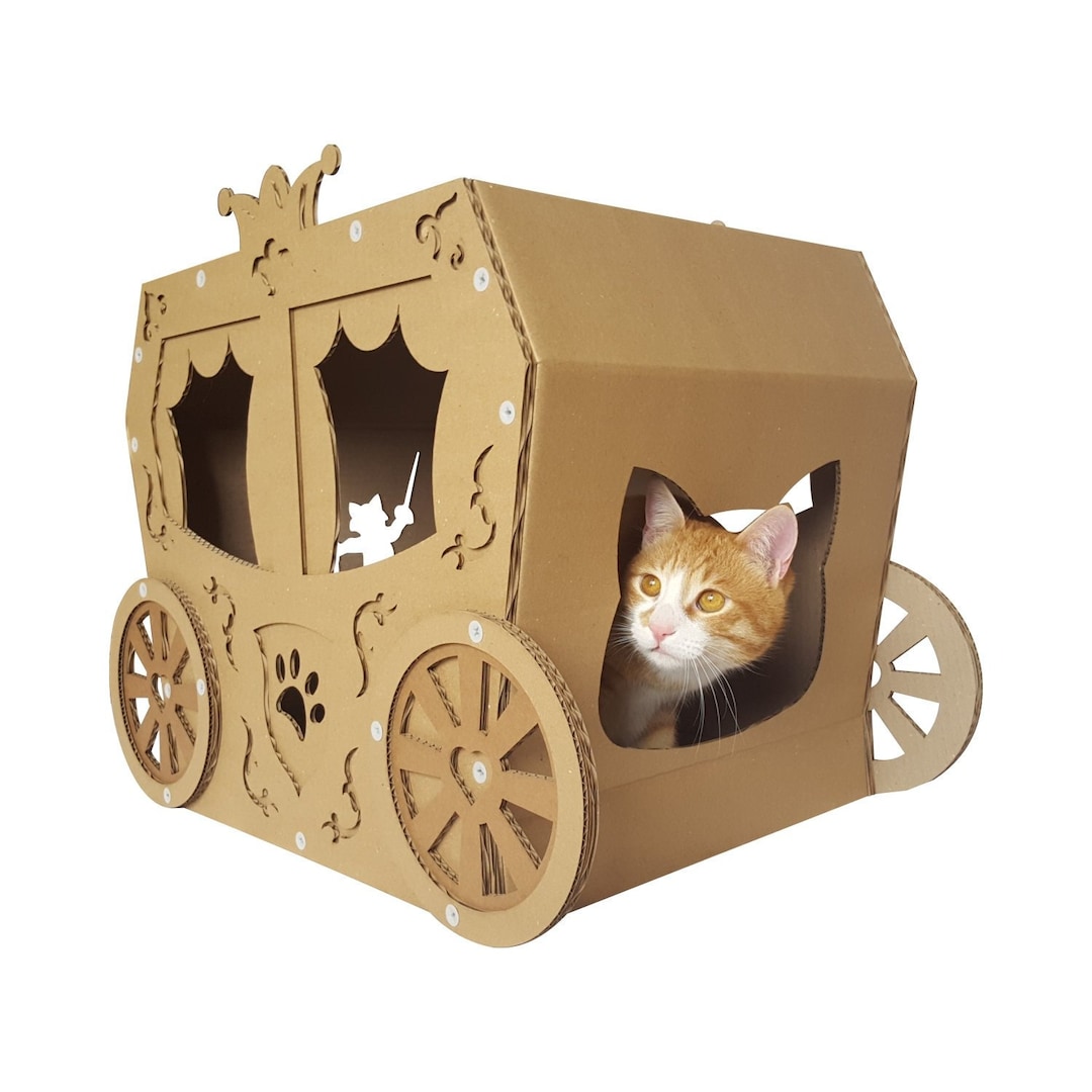 Carriage Cardboard Cat House - Etsy