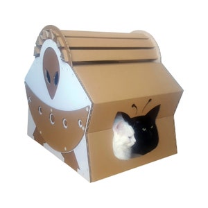 UFO Alien Spacecraft Cardboard Cat House - Etsy