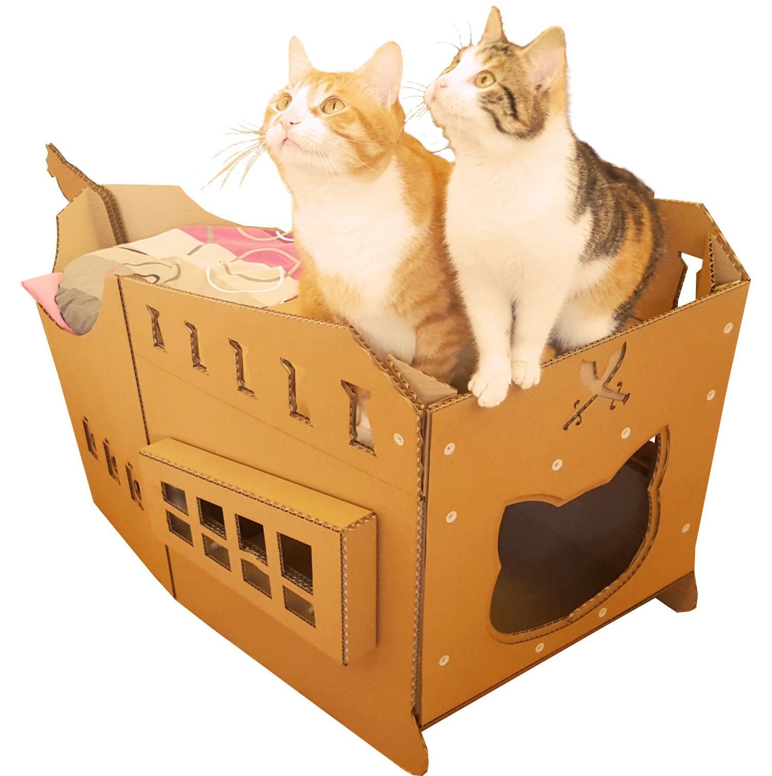 Pirate Ship Cardboard Cat House | Etsy UK