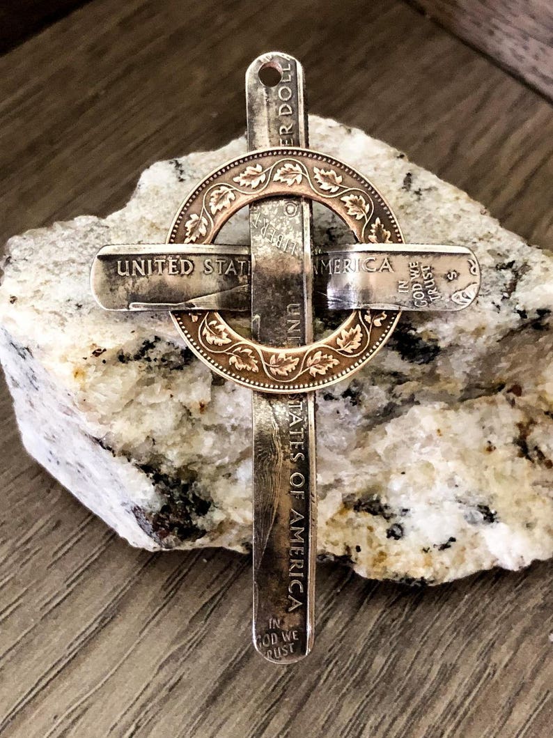 Celtic style coin cross made to order customizable Coincross | Etsy