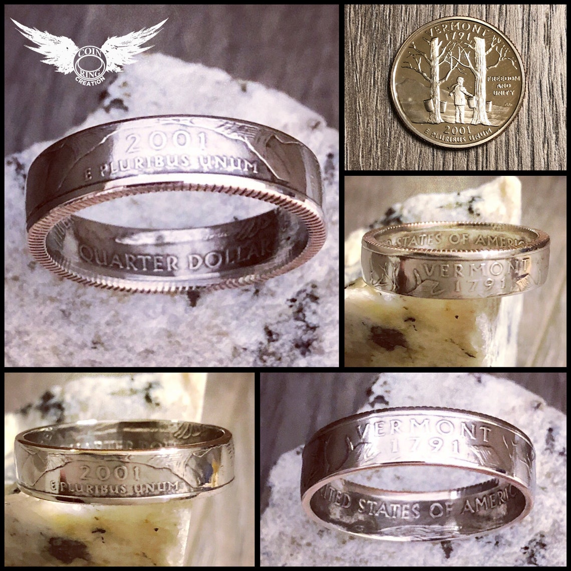 1935 to 2018 Silver Quarter Coin Ring Pick Your Year US 25 - Etsy