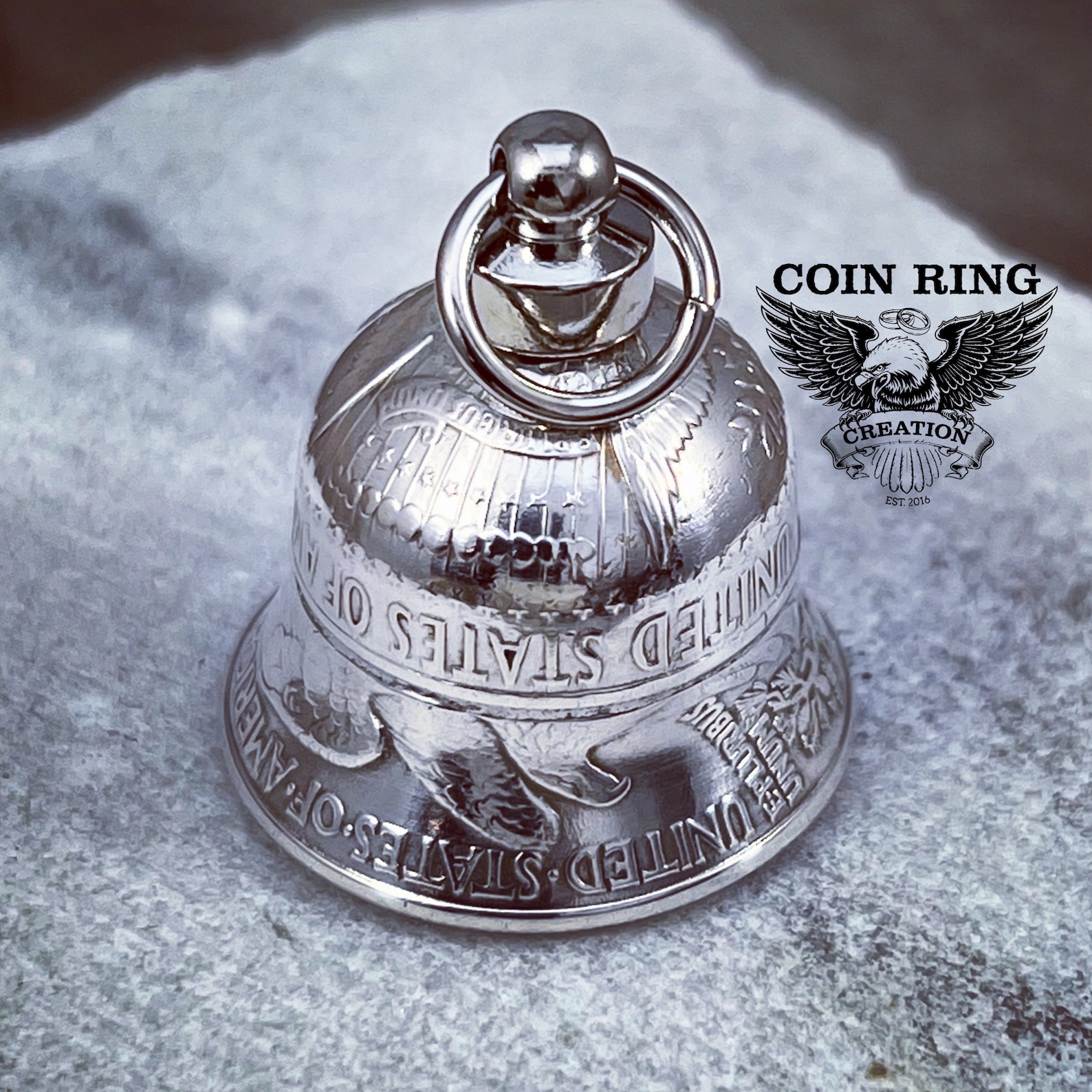 1916-1963 Silver Coin Bell Motorcycle Bell Gremlin Charm Franklin Half ...