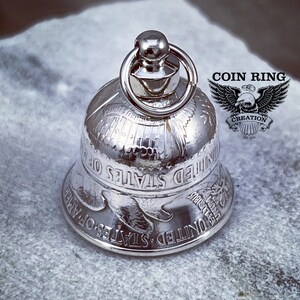 1916-1963 Silver Coin Bell Motorcycle Bell Gremlin Charm Franklin Half ...