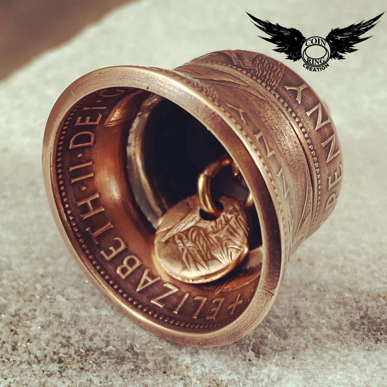 1895-1967 Bronze gold Color Coin Bell Pendant/charm - Etsy