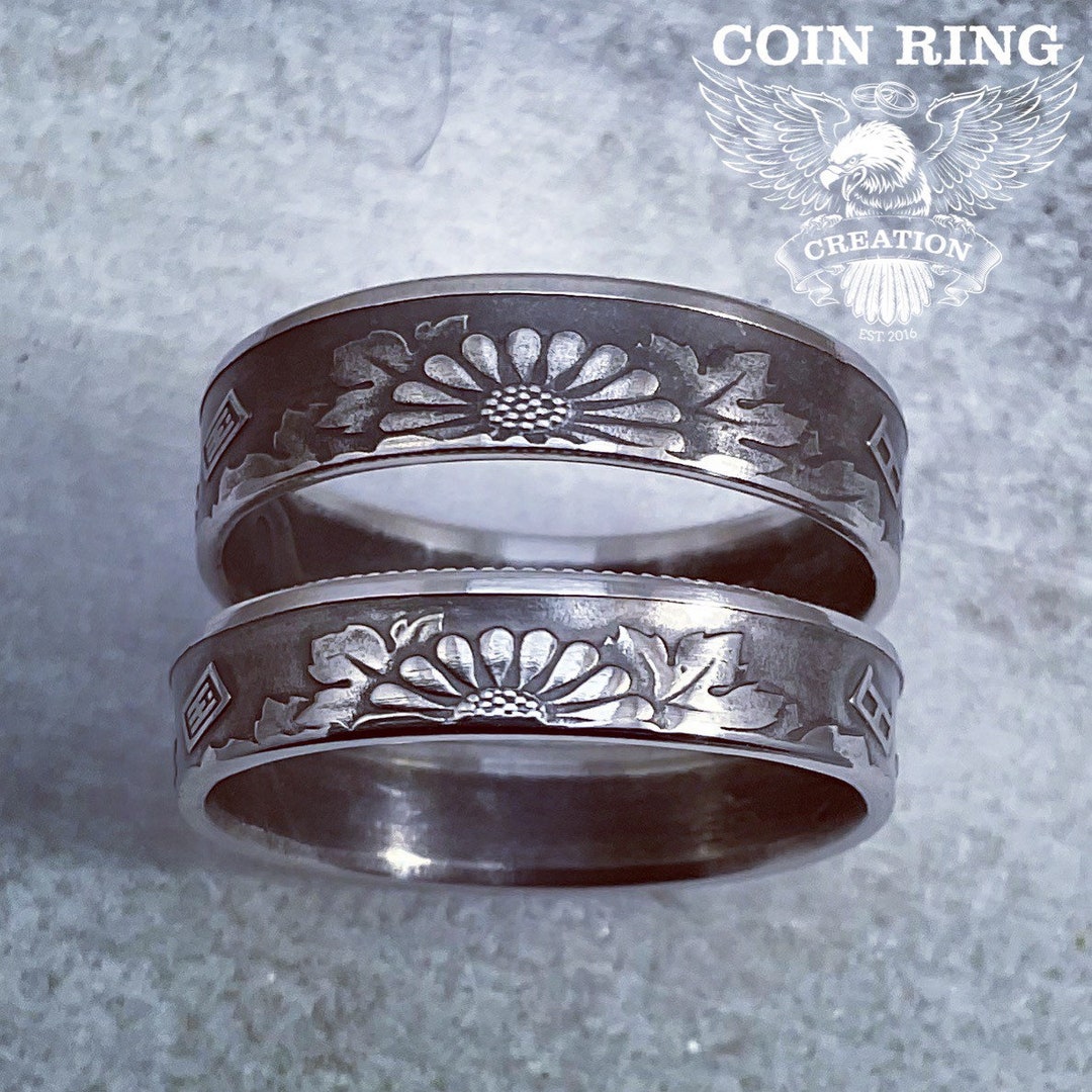 Japanese 50 Yen Coin Ring Japan Anime Coinring With Chrysanthemum ...