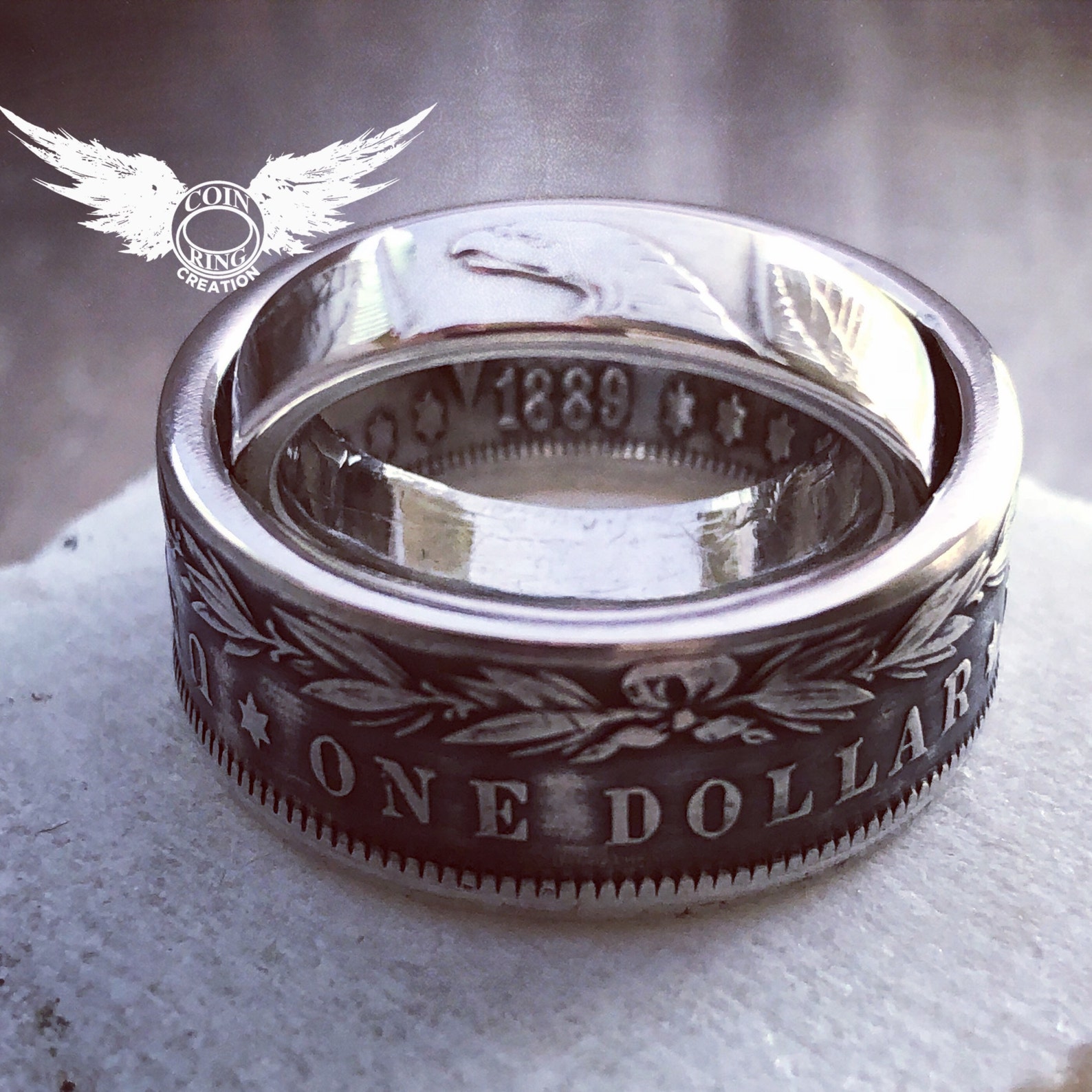 Customer Provides the Coin Silver Dollar Coin Ring Set His & | Etsy
