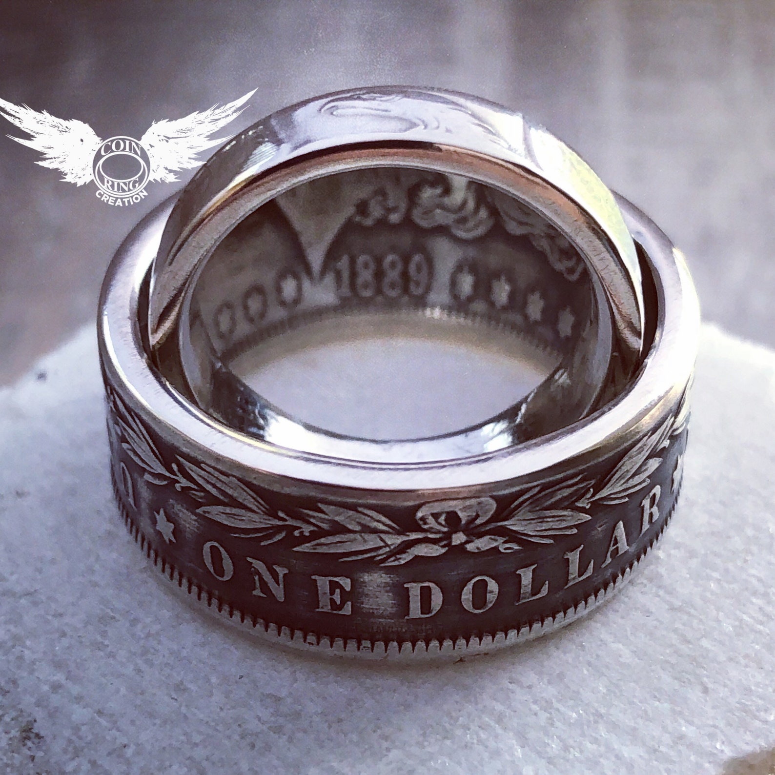 Customer Provides the Coin Silver Dollar Coin Ring Set His & | Etsy