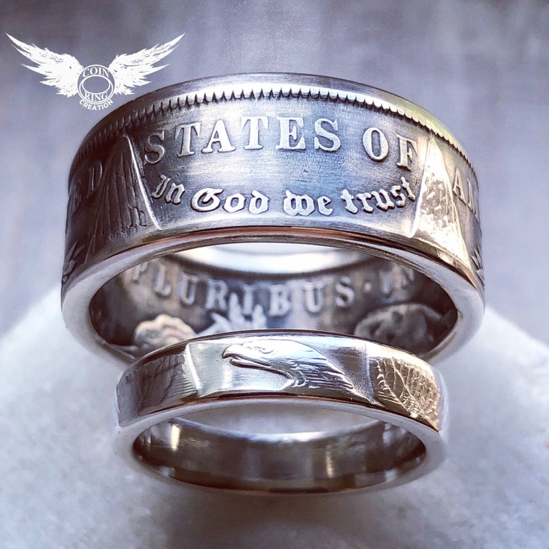 1878 to 1904 1921 Silver Dollar Coin Ring Set 90% Silver His | Etsy