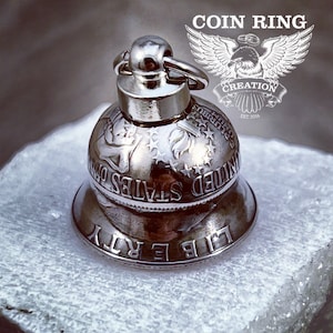 1935-2025 Silver Coin Bell - Motorcycle Bell - Gremlin Bell Charm ...