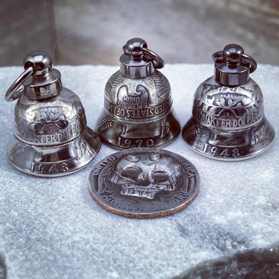 1935-2025 Silver Coin Bell - Motorcycle Bell - Gremlin Bell Charm ...