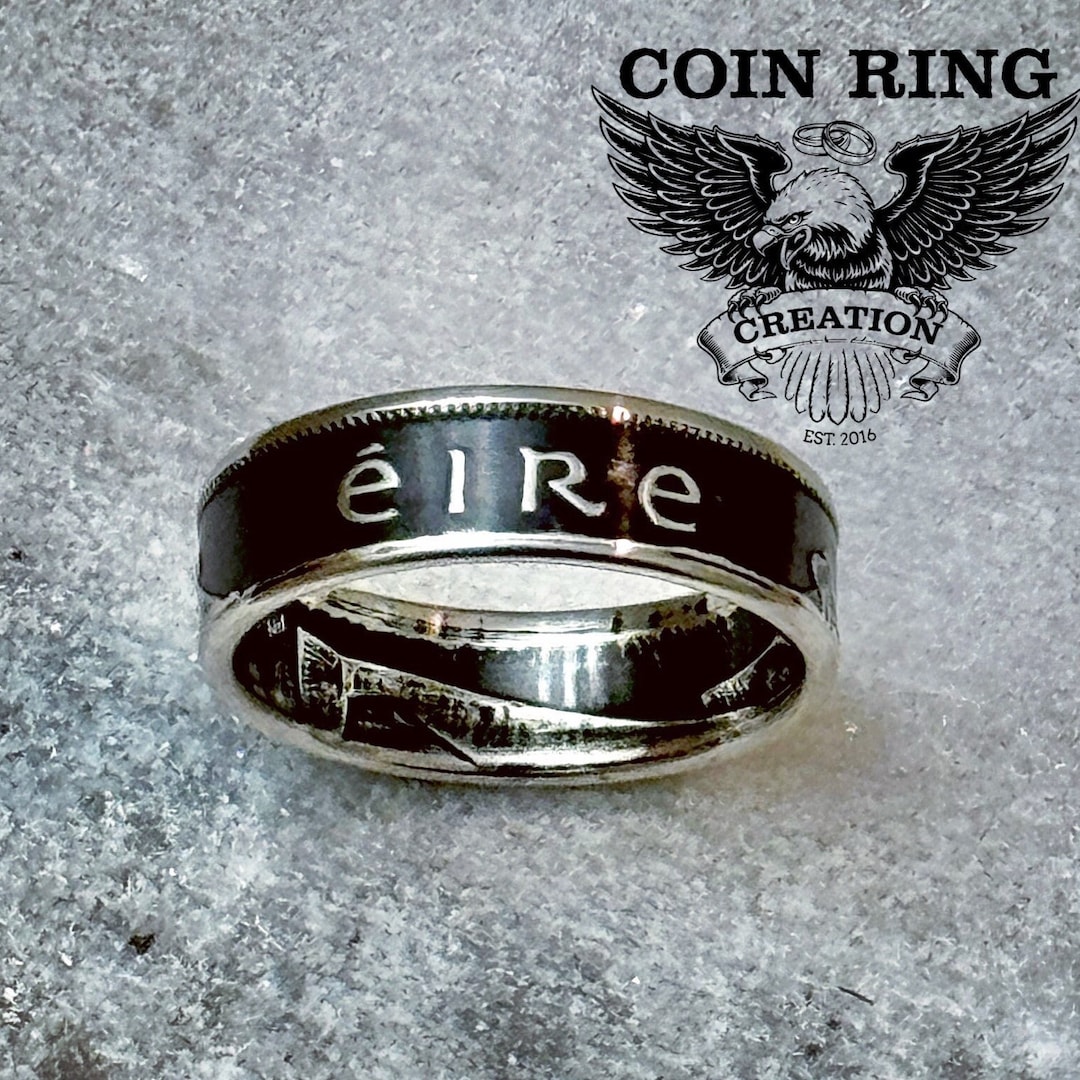Silver Irish Coin Ring Ireland Eire 2 Shillings 1 Florin (2 Scillingí ...