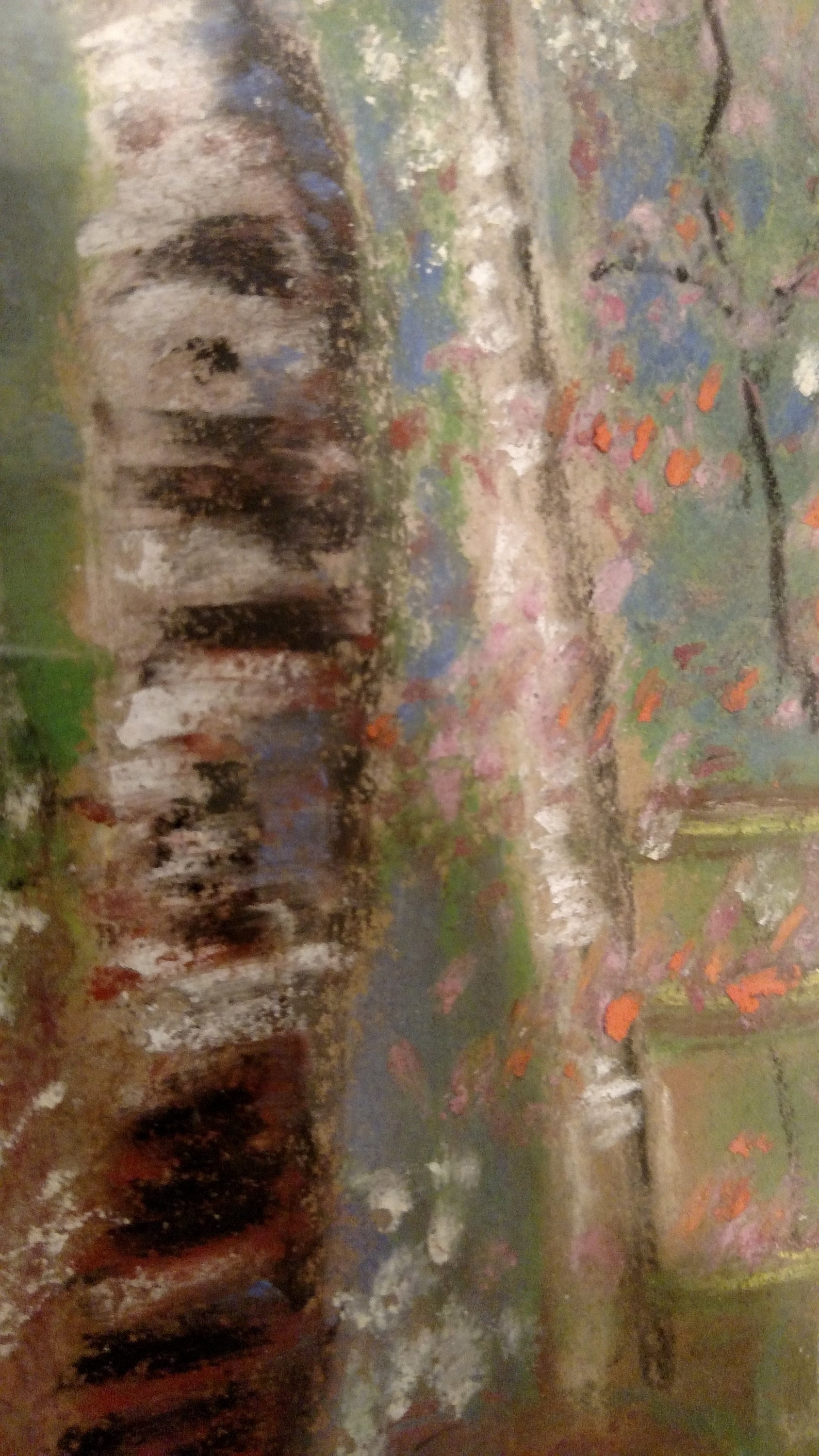 Vintage Pastel Drawing Framed Dated 1940 Wooded Path, Spring - Etsy