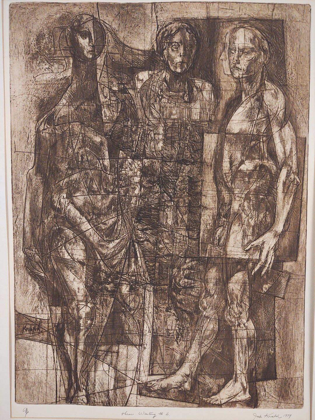 Jack (jak) Kovatch Etching 1979 "three Waiting # 2" Artists Proof ...