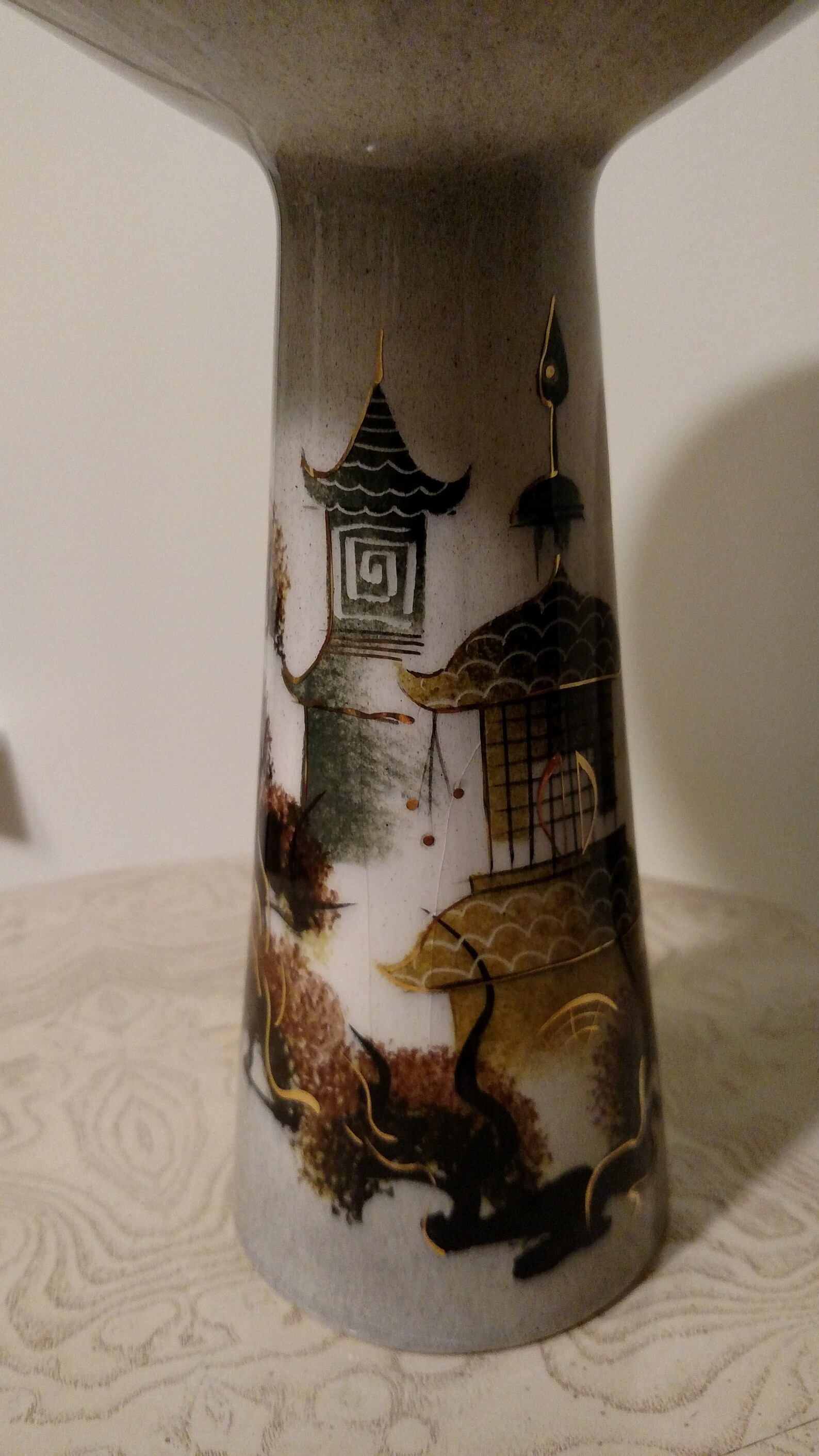 Sascha Brastoff Monumental Candle Holder Pagodas Pattern | Etsy