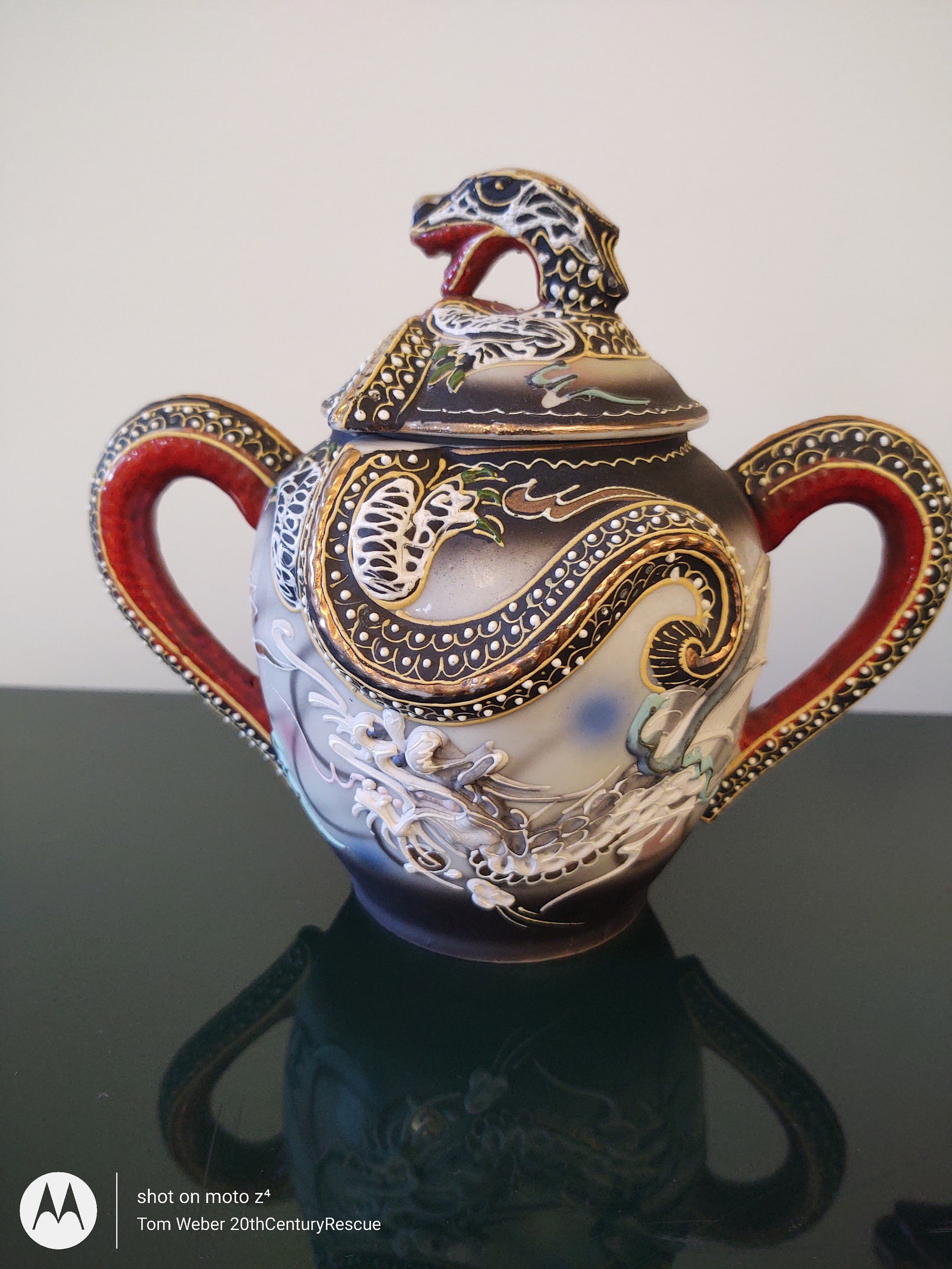 Antique Dragonware Moriage Tea Set Pot Sugar Creamer Cups - Etsy