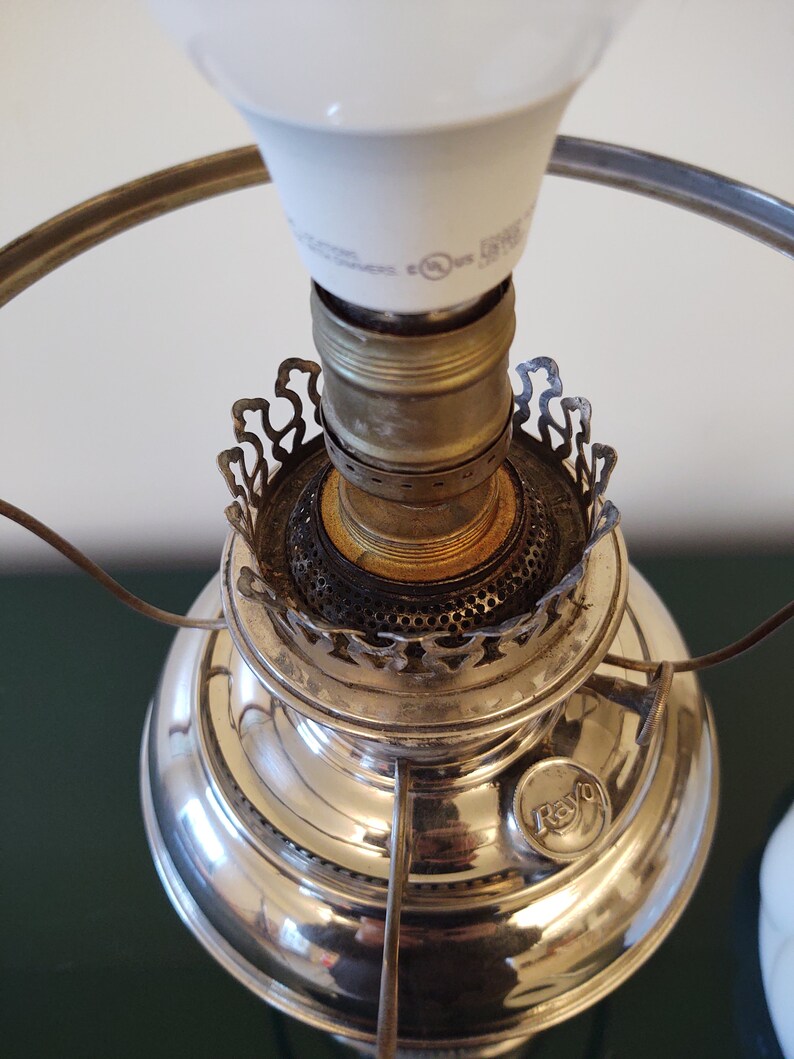 Antique Electrified Rayo Oil Lamp With Milkglass Shade No - Etsy
