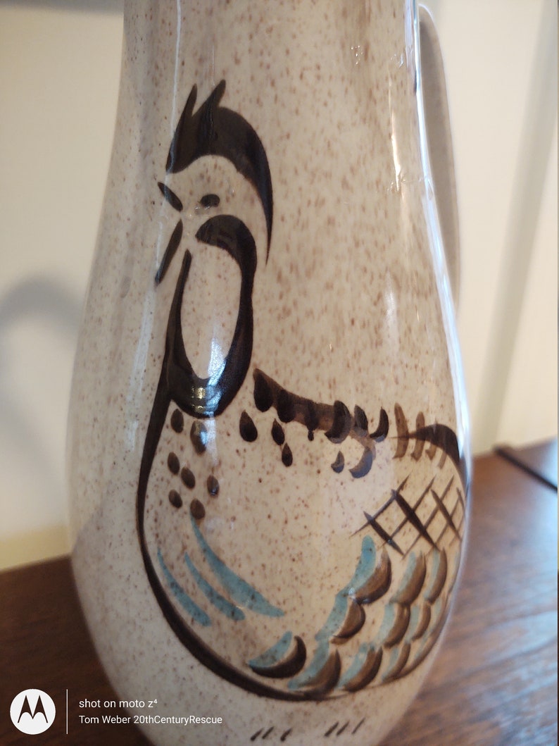 Red Wing Pottery Quail Bob White Pitcher MINT 60 Ounces Near 2 | Etsy